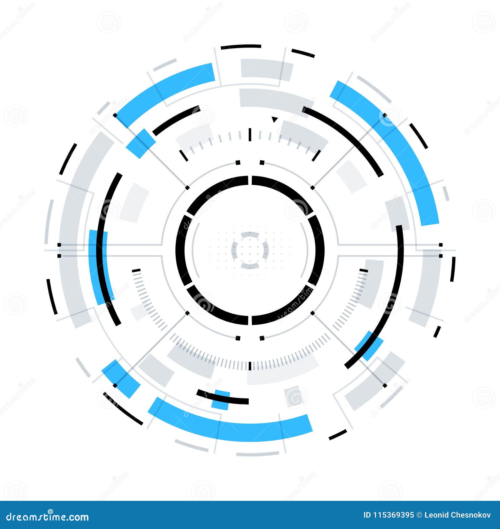 Futuristic Sci-Fi Circular HUD Element Stock Vector - Illustration of ...