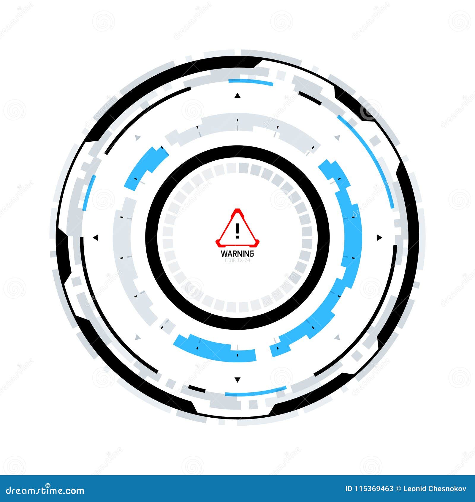Futuristic Sci-Fi Circular HUD Element Stock Vector - Illustration of digital, countdown: 115369463