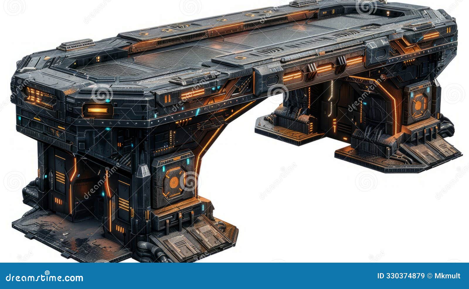 Futuristic Sci-fi Control Console with Glowing Accents in a High-tech ...