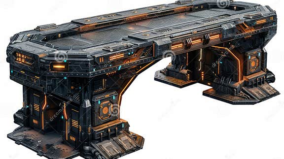 Futuristic Sci-fi Control Console with Glowing Accents in a High-tech ...