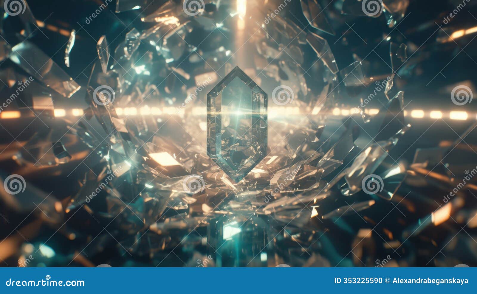 Futuristic Sci-fi Crystal Breaking in Dynamic Abstract Concept Art ...