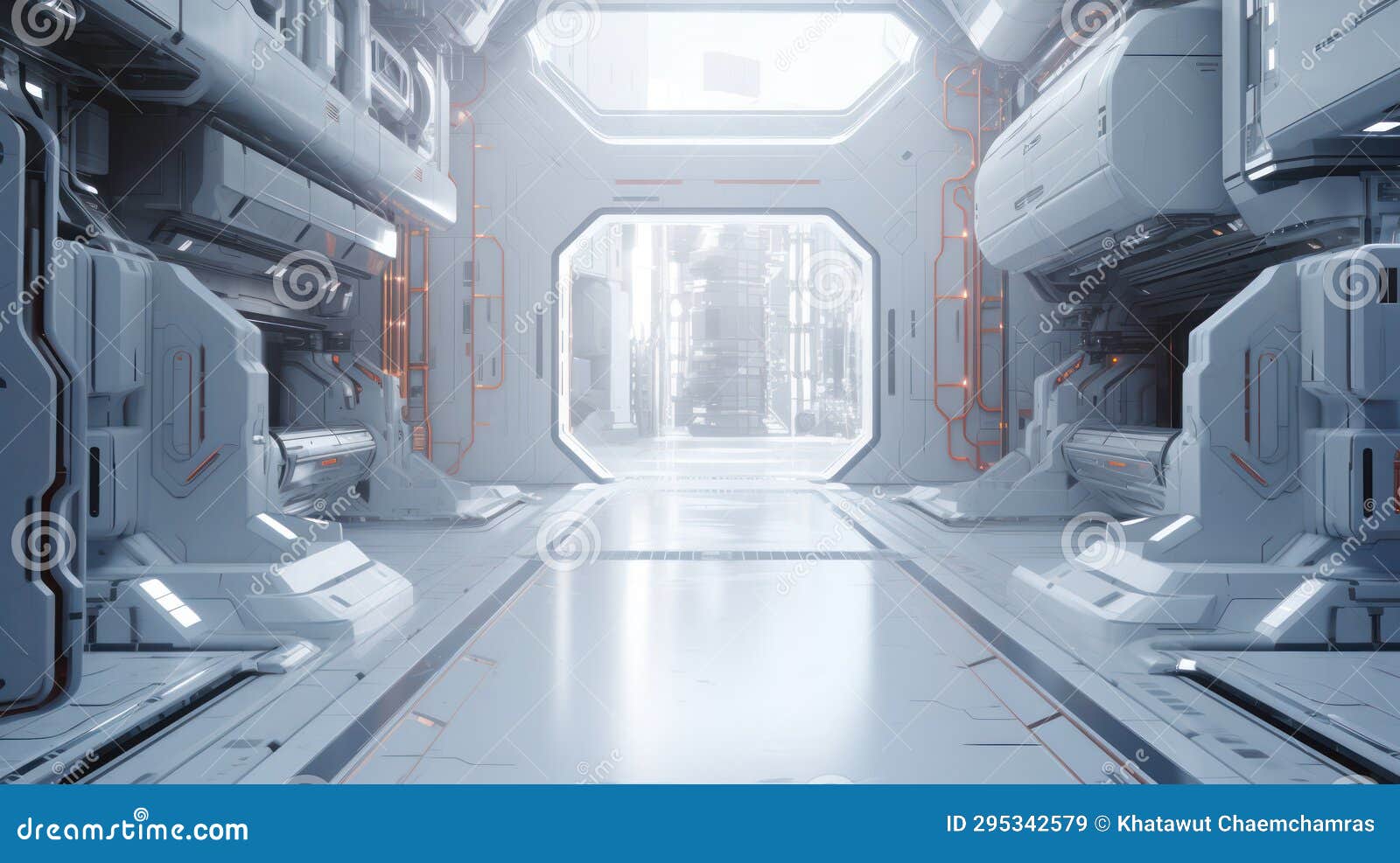 Futuristic Sci-Fi Door in Cosmic Space - Interstellar Gateway Stock ...