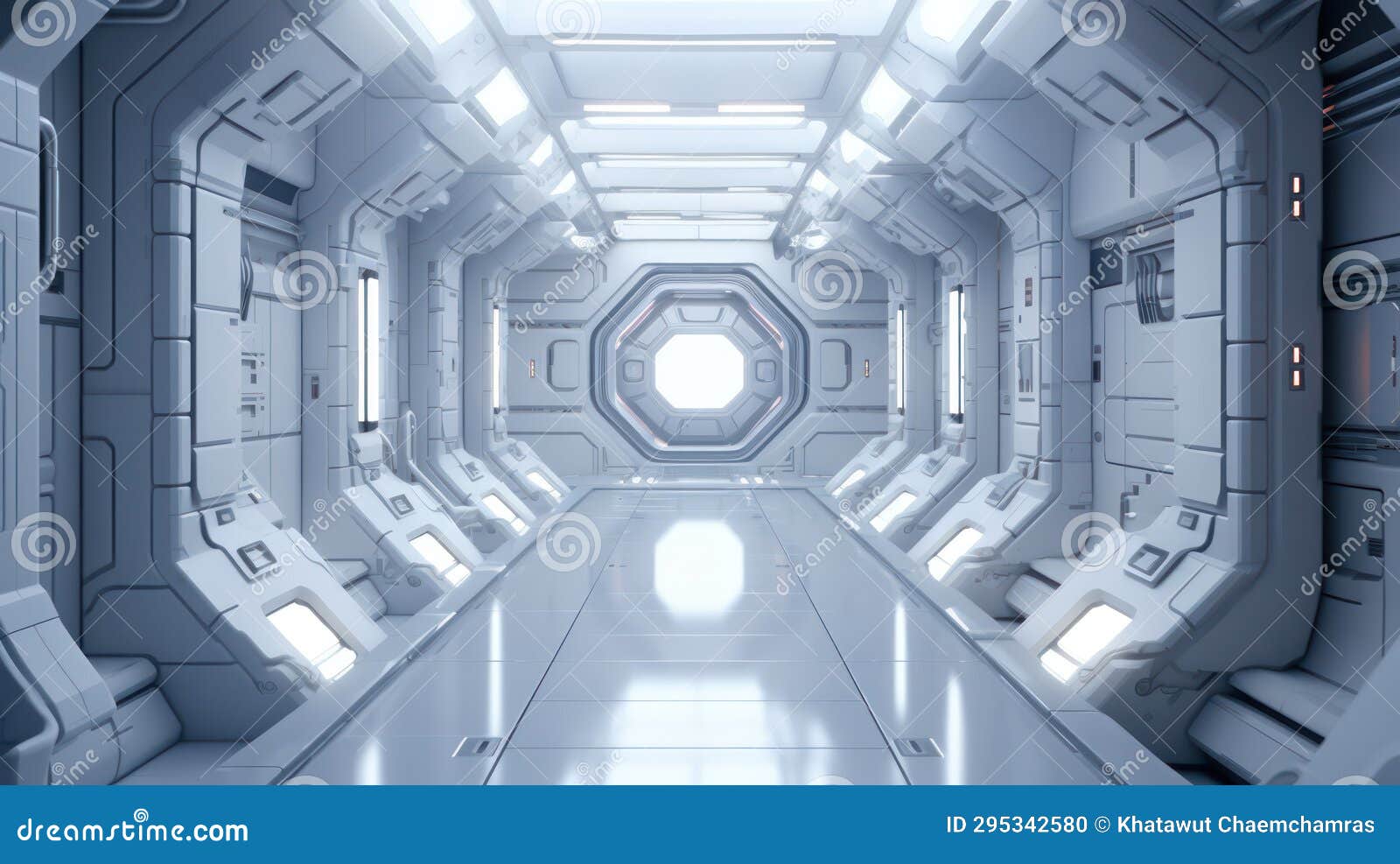Futuristic Sci-Fi Door in Cosmic Space - Interstellar Gateway Stock ...