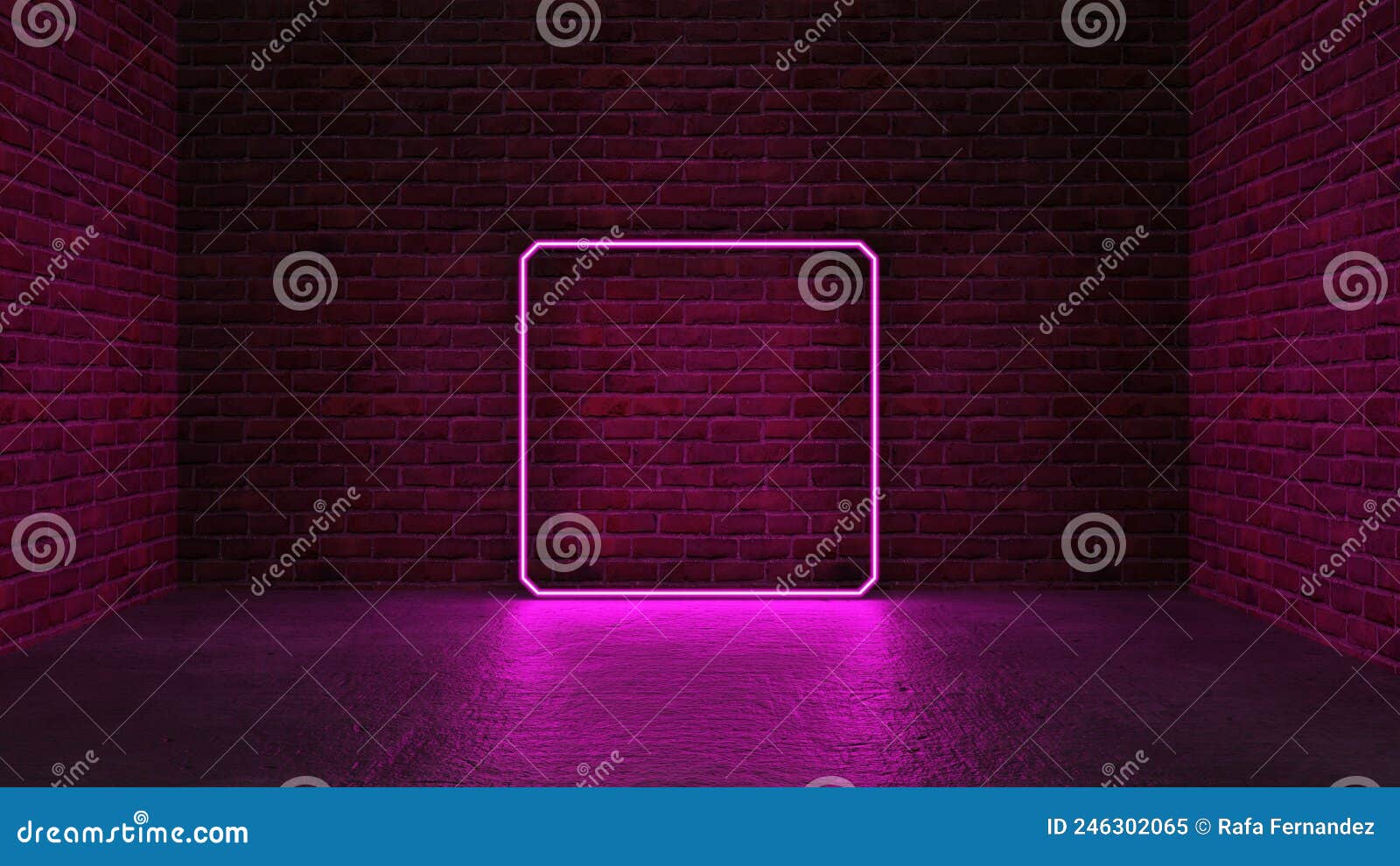 Futuristic Sci Fi Elegant Modern Neon Glowing Rectangle Frame 3D ...