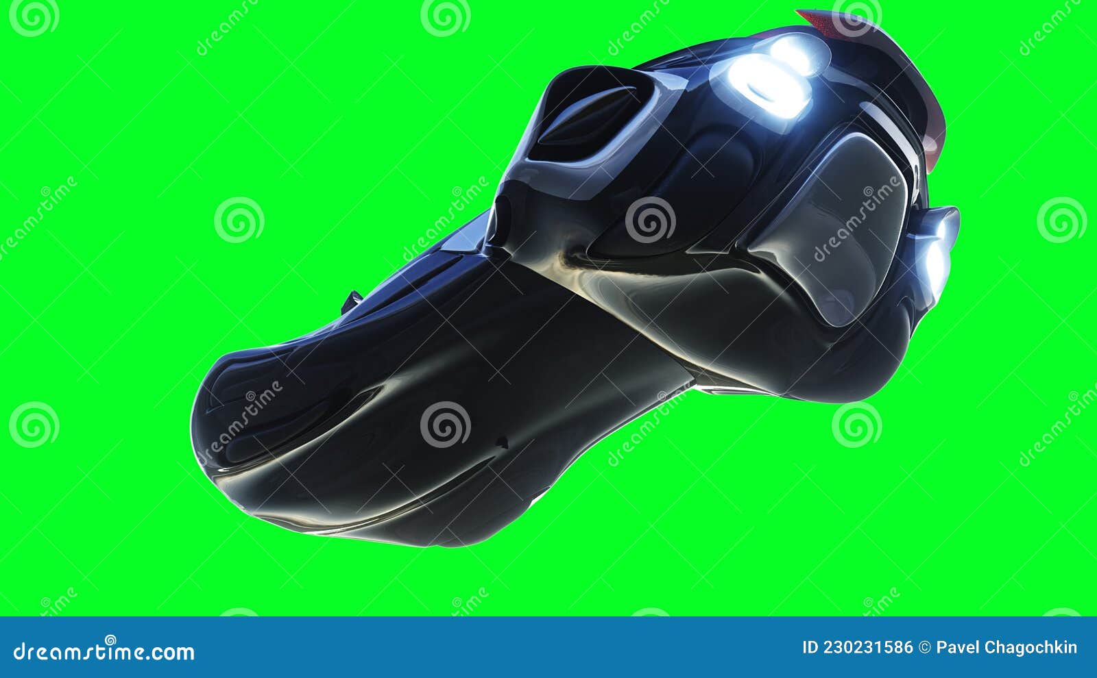 Futuristic Sci Fi Flying Car, Ship. Green Screen Isolate. 3d Rendering ...