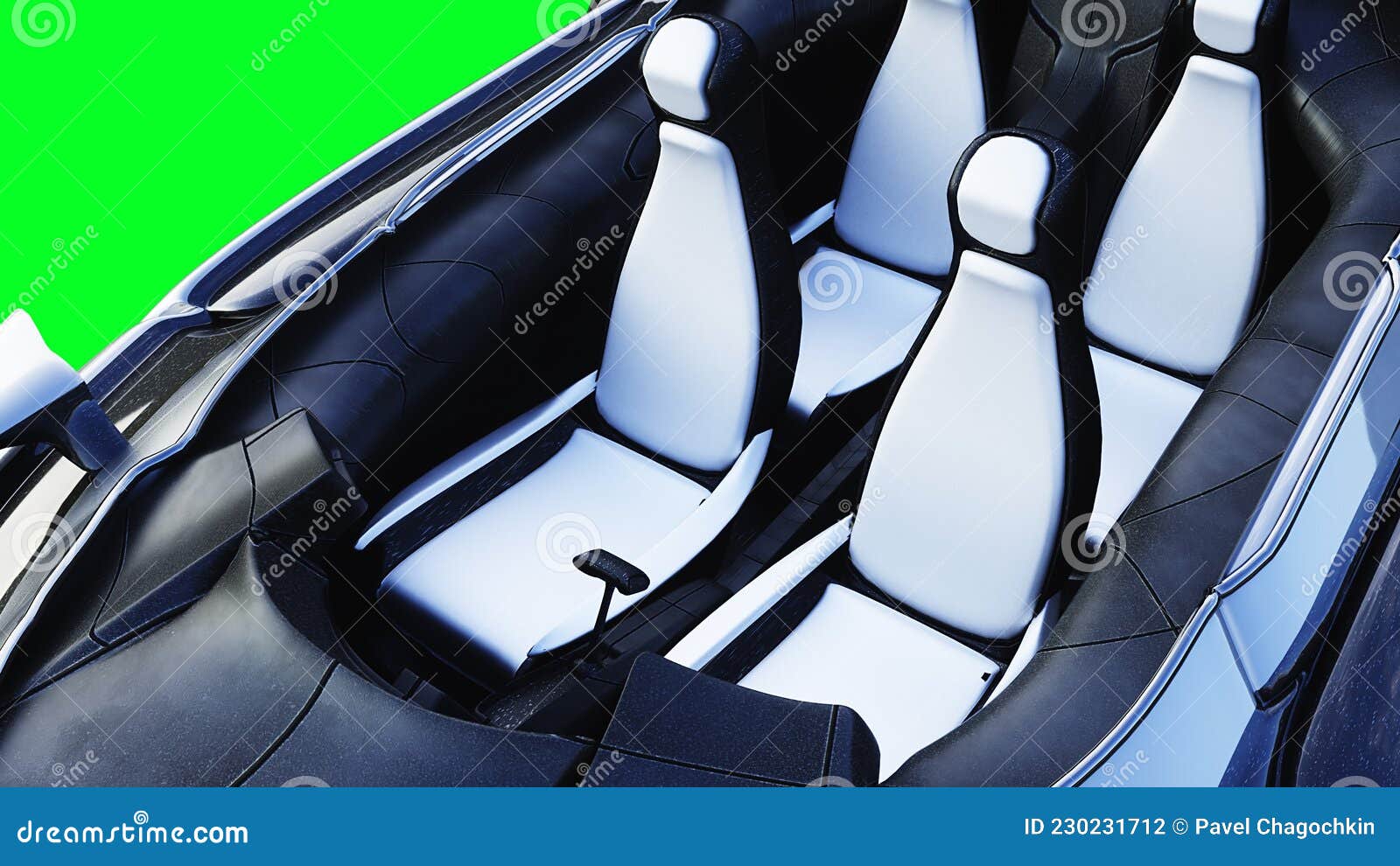 Futuristic Sci Fi Flying Car, Ship. Green Screen Isolate. 3d Rendering ...