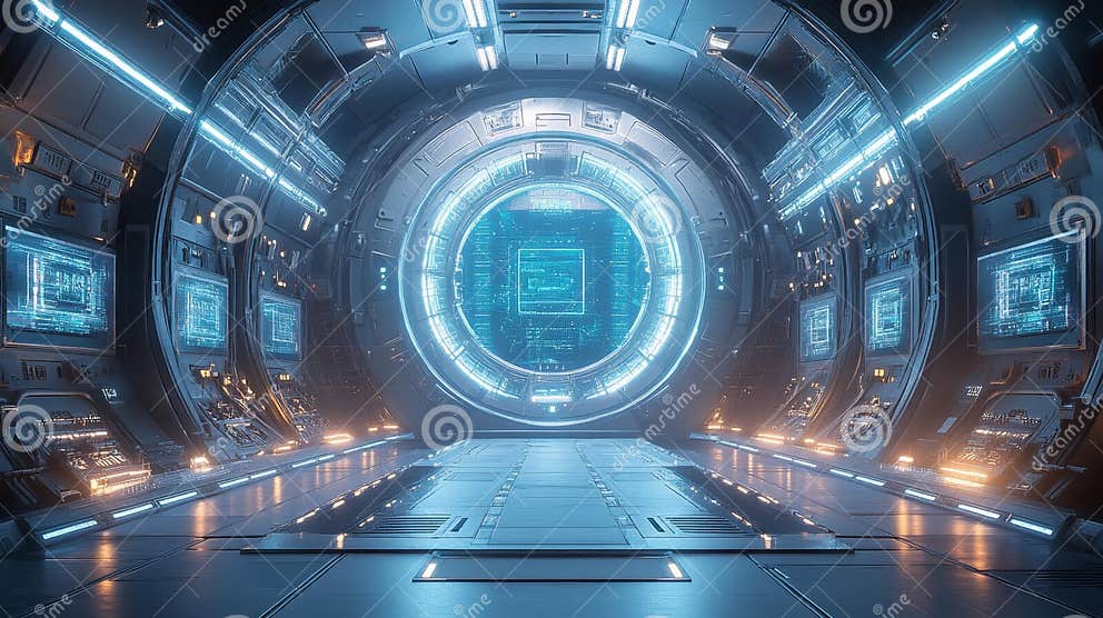 Futuristic Sci-fi Gateway - Generative Ai Stock Illustration ...