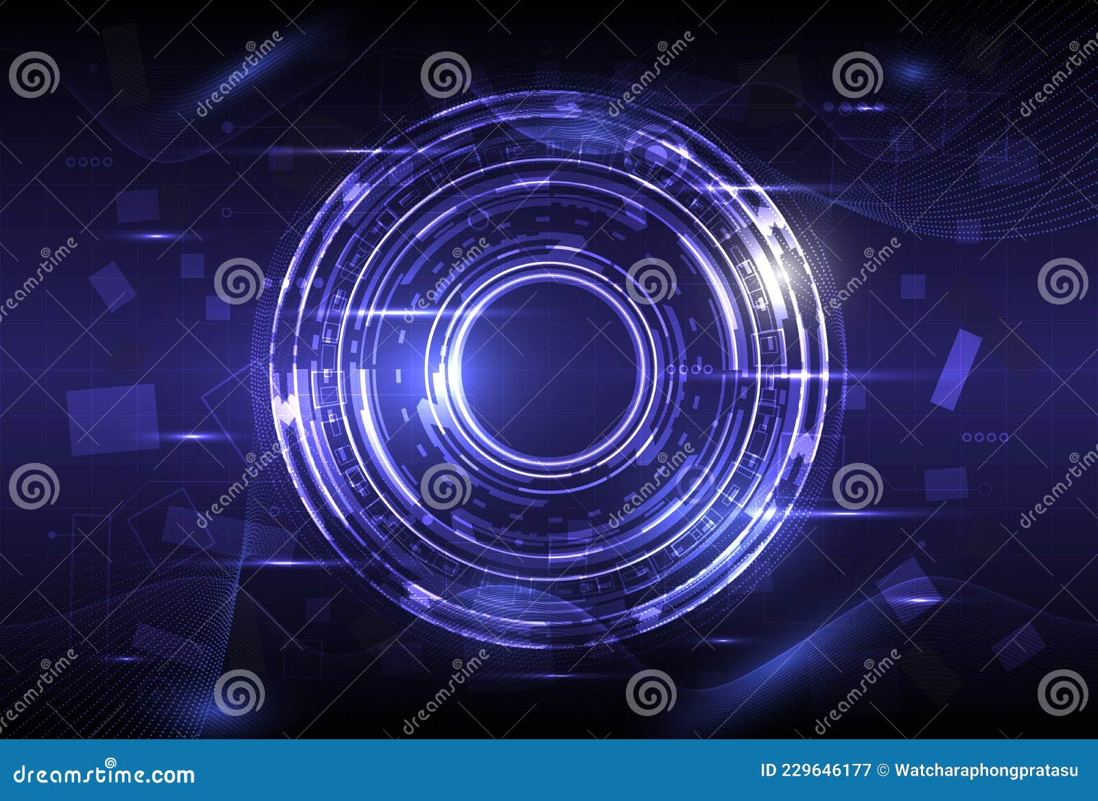 Futuristic Sci-Fi Glowing HUD Circle Element. Abstract Hi-tech ...