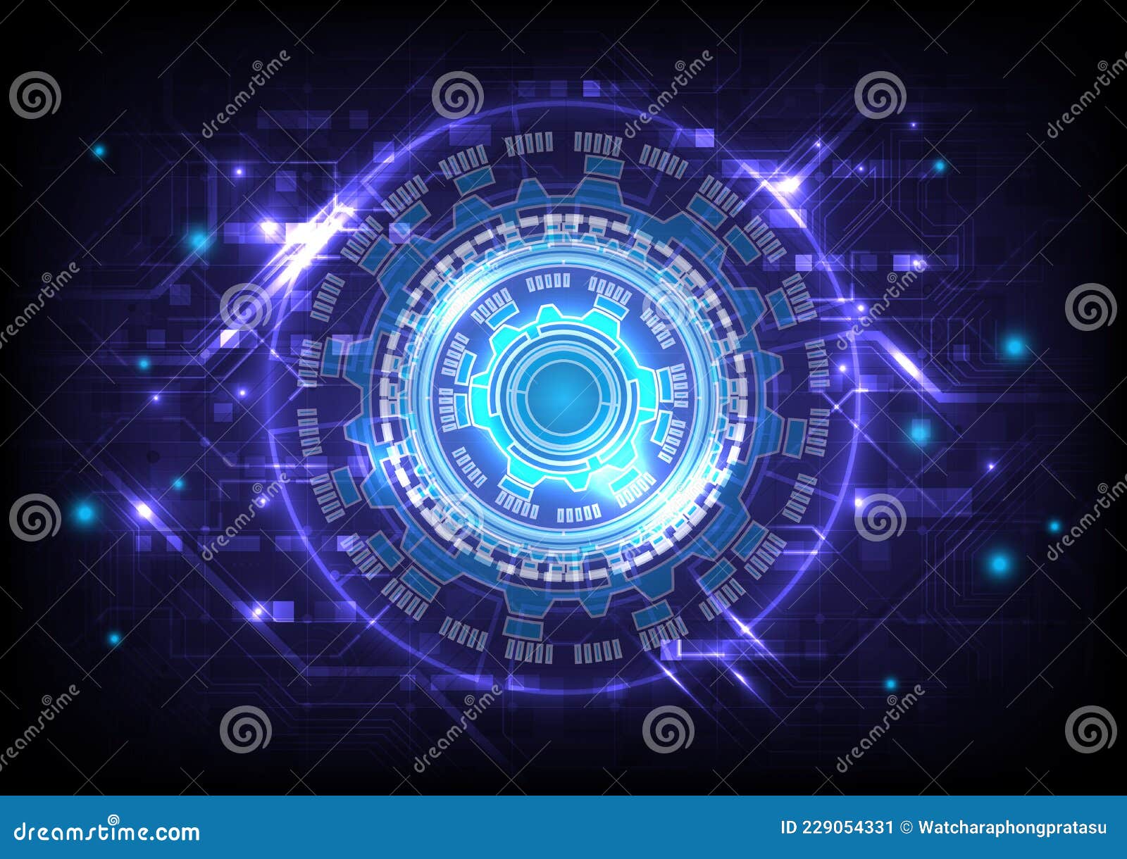 Futuristic Sci-Fi Glowing HUD Element, Particle of Engineering and ...