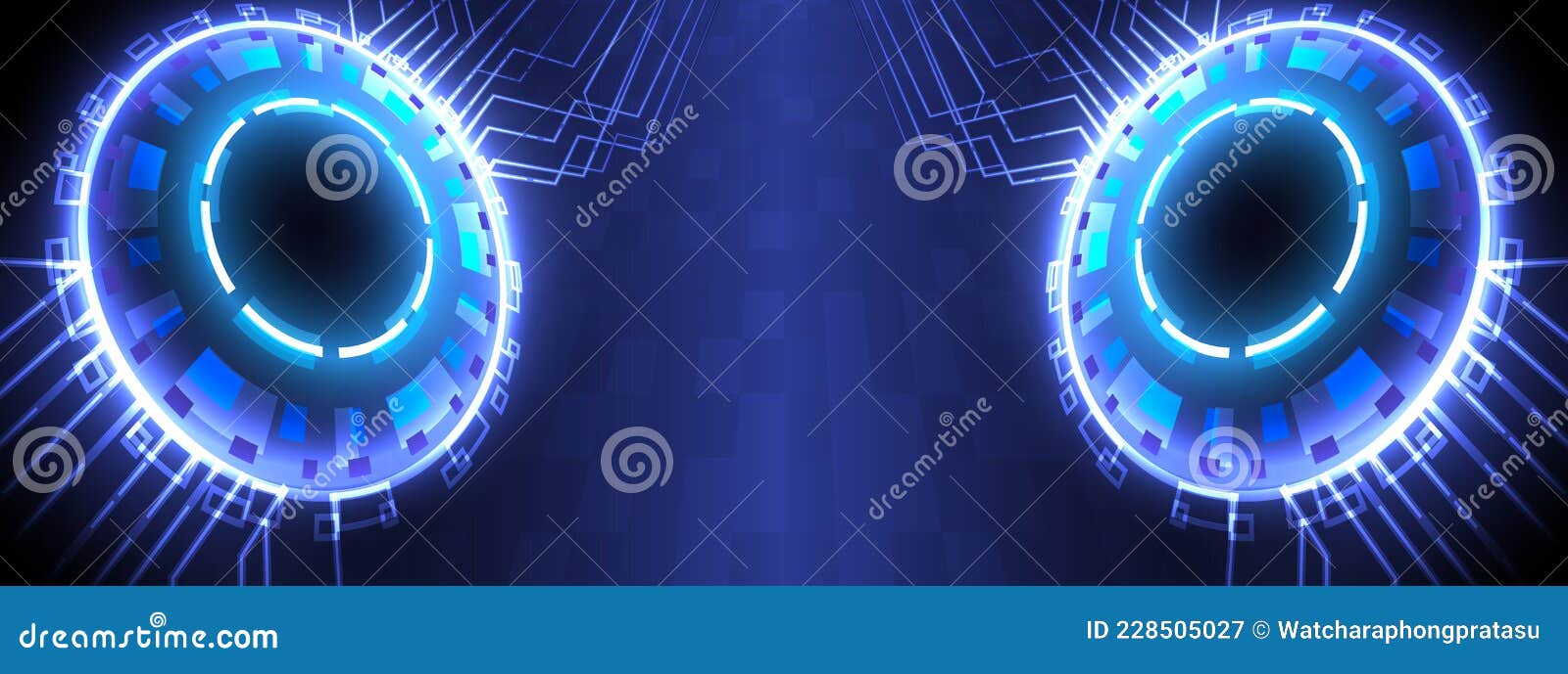 Futuristic Sci-Fi Glowing HUD Frame. Data Engineering. Digital High ...