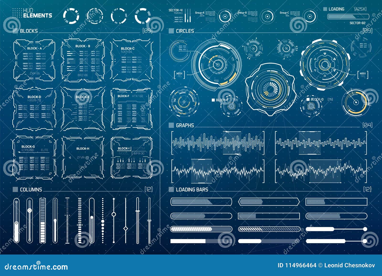 Futuristic Sci-Fi HUD Elements Set Stock Vector - Illustration of ... Futuristic Sci-Fi HUD Elements Set Stock Vector - Illustration of ...
