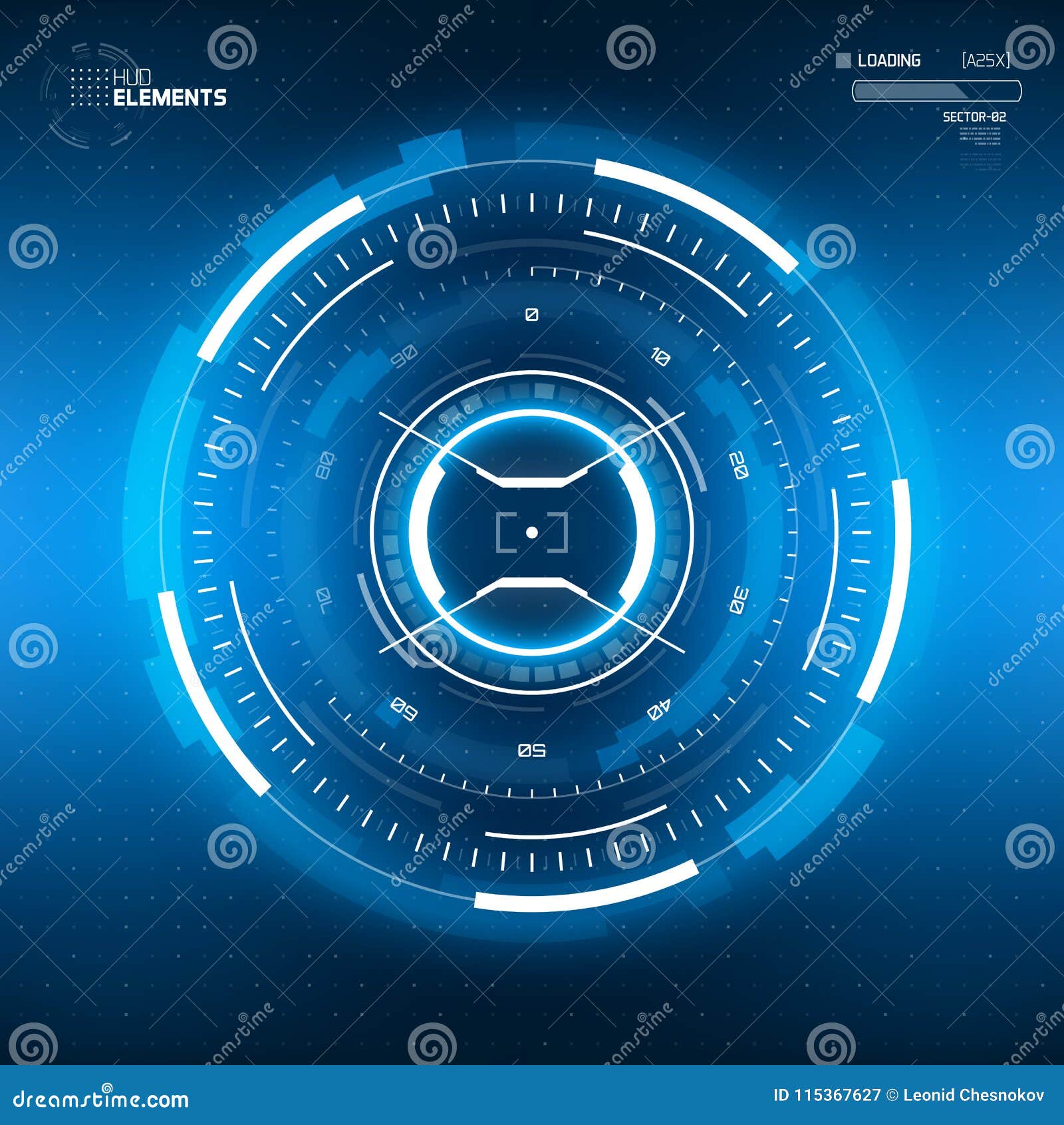 Futuristic Sci-Fi Circular HUD Element Stock Vector - Illustration of ...