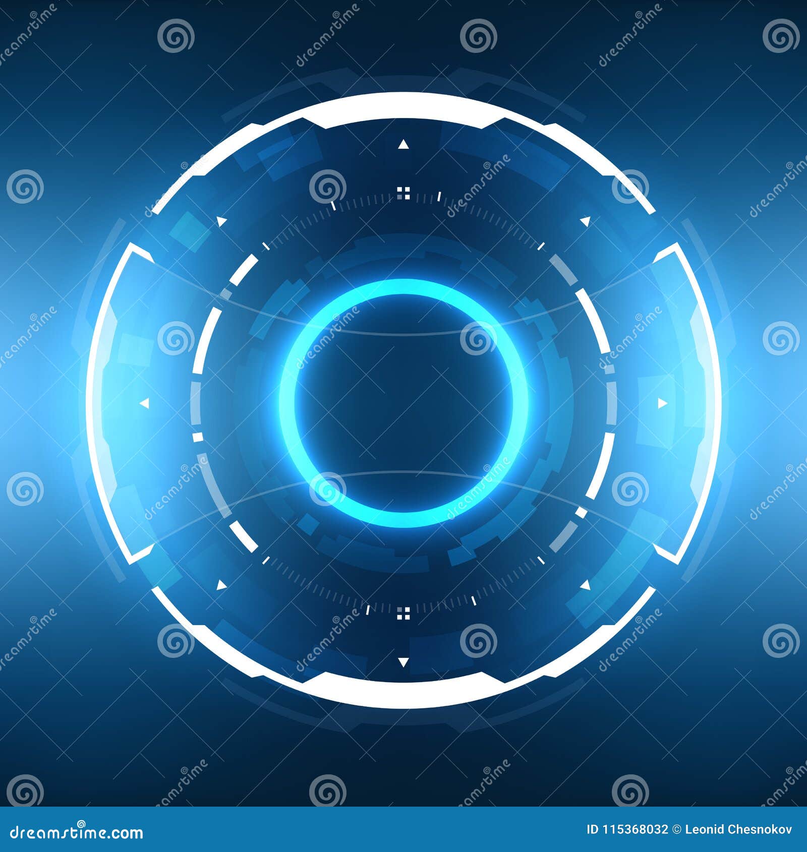 Futuristic Sci-Fi Circular HUD Element Stock Vector - Illustration of ...