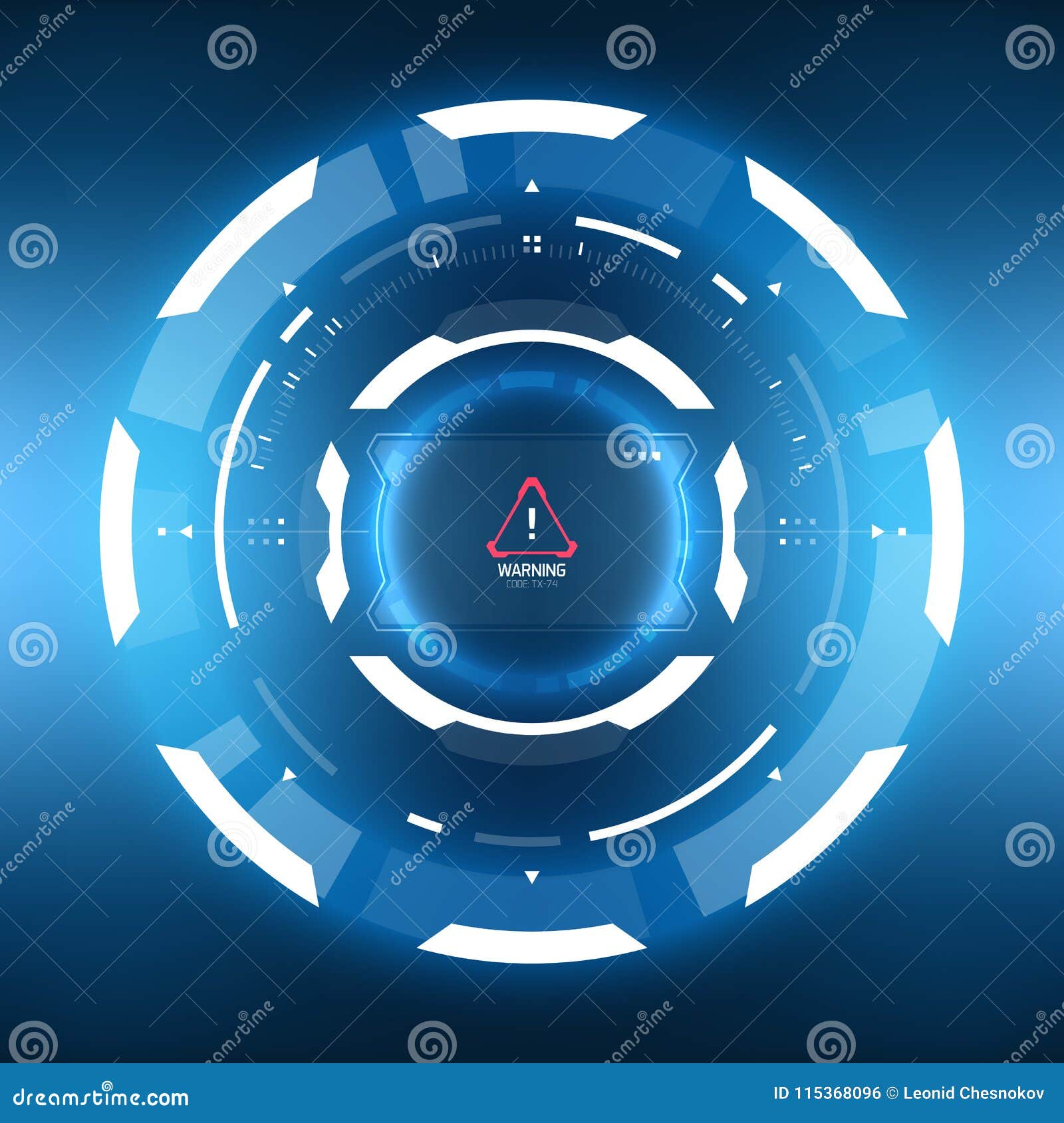 Futuristic Sci-Fi Circular HUD Element Stock Vector - Illustration of ...