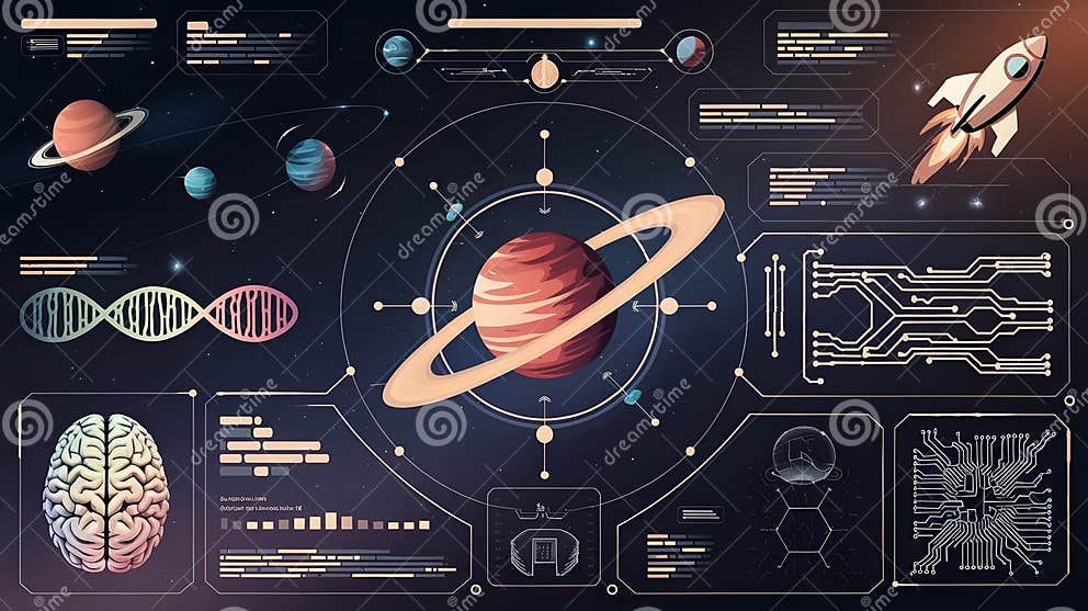 Futuristic Sci-fi Interface Elements for Data Visualization. Stock ...
