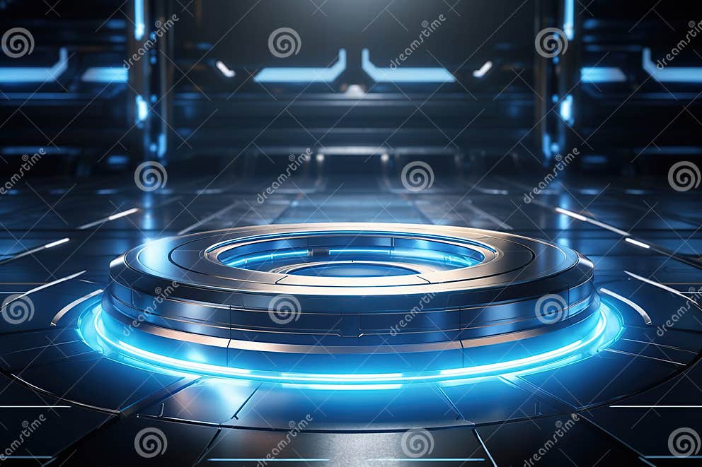 Futuristic Sci-Fi Platform stock illustration. Illustration of graphic ...