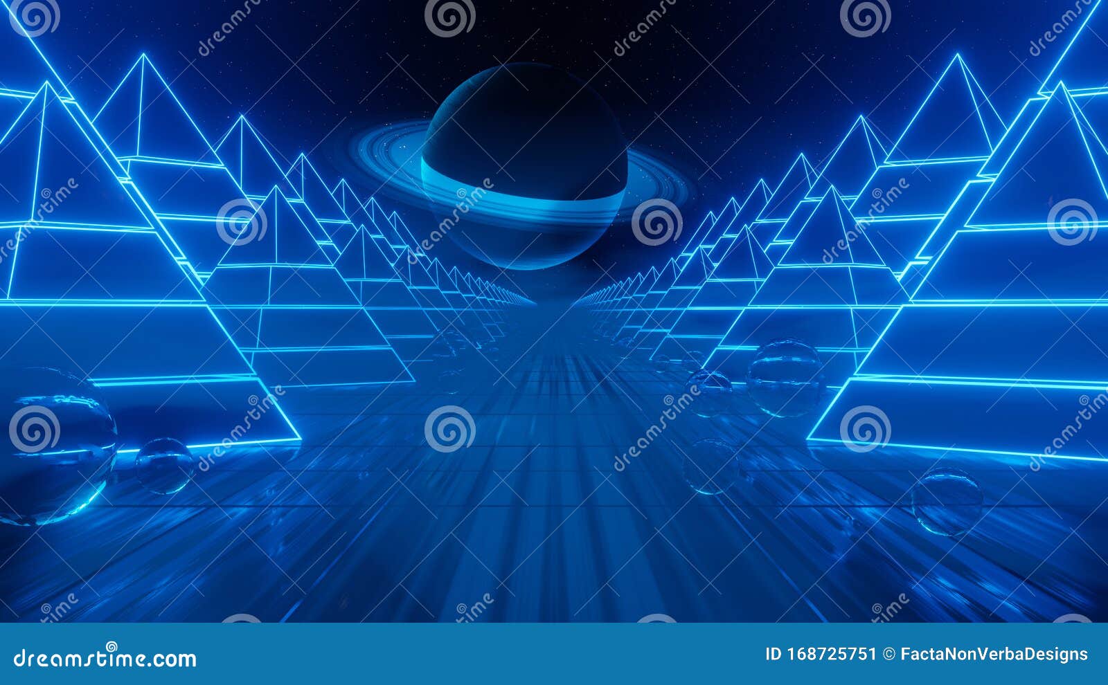 Futuristic Sci Fi Pyramids Background Illustration 3d Render Stock ...
