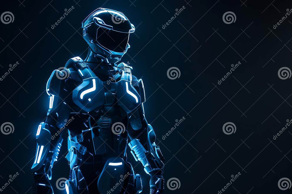 Futuristic Sci-Fi Soldier in Armor, Cybersecurity Concept Stock ...
