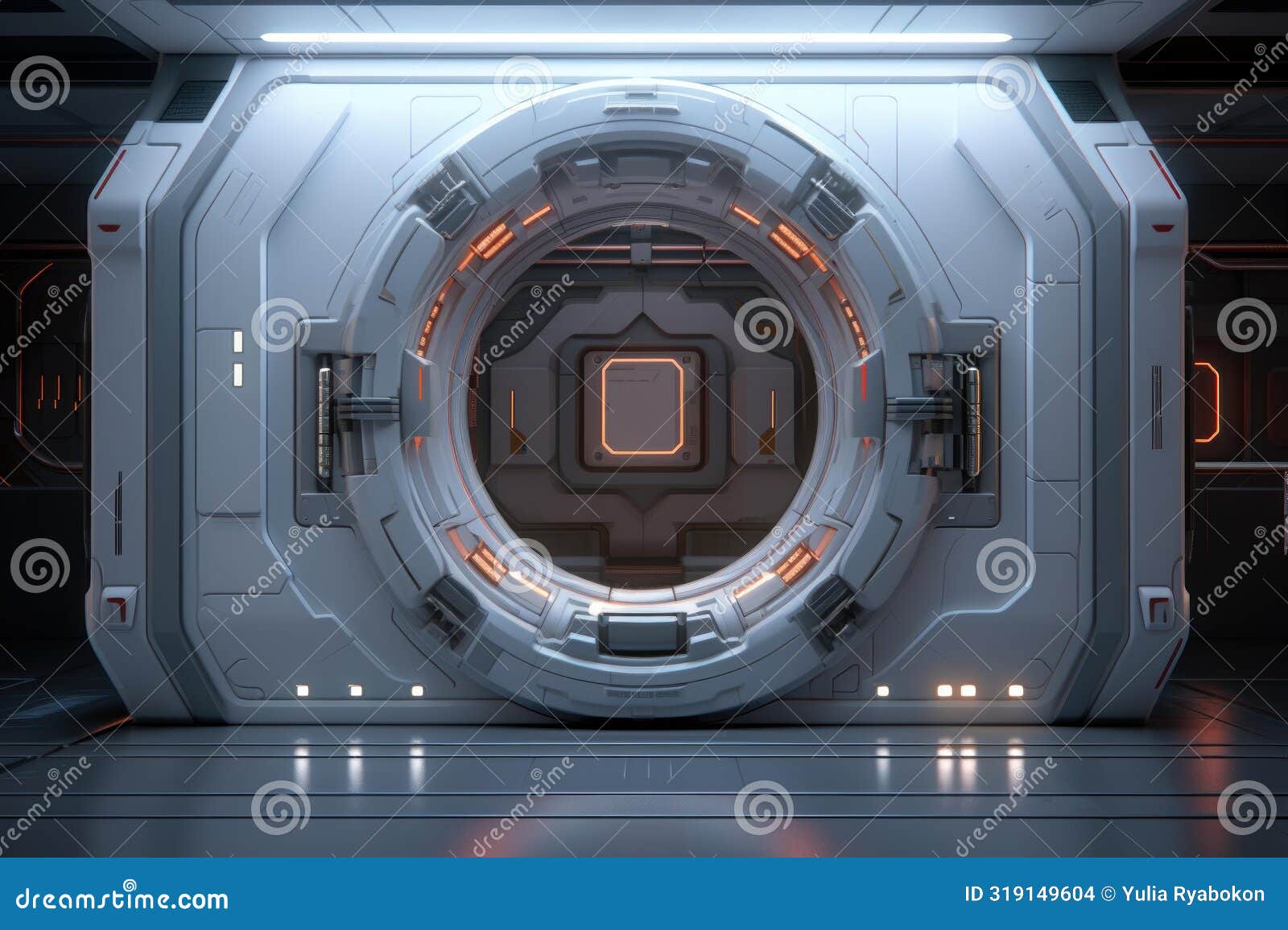 Futuristic Sci-fi Space Station Hatch Stock Photo - Image of hatch ...