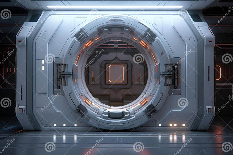 Futuristic Sci-fi Space Station Hatch Stock Photo - Image of hatch, gate: 319149604