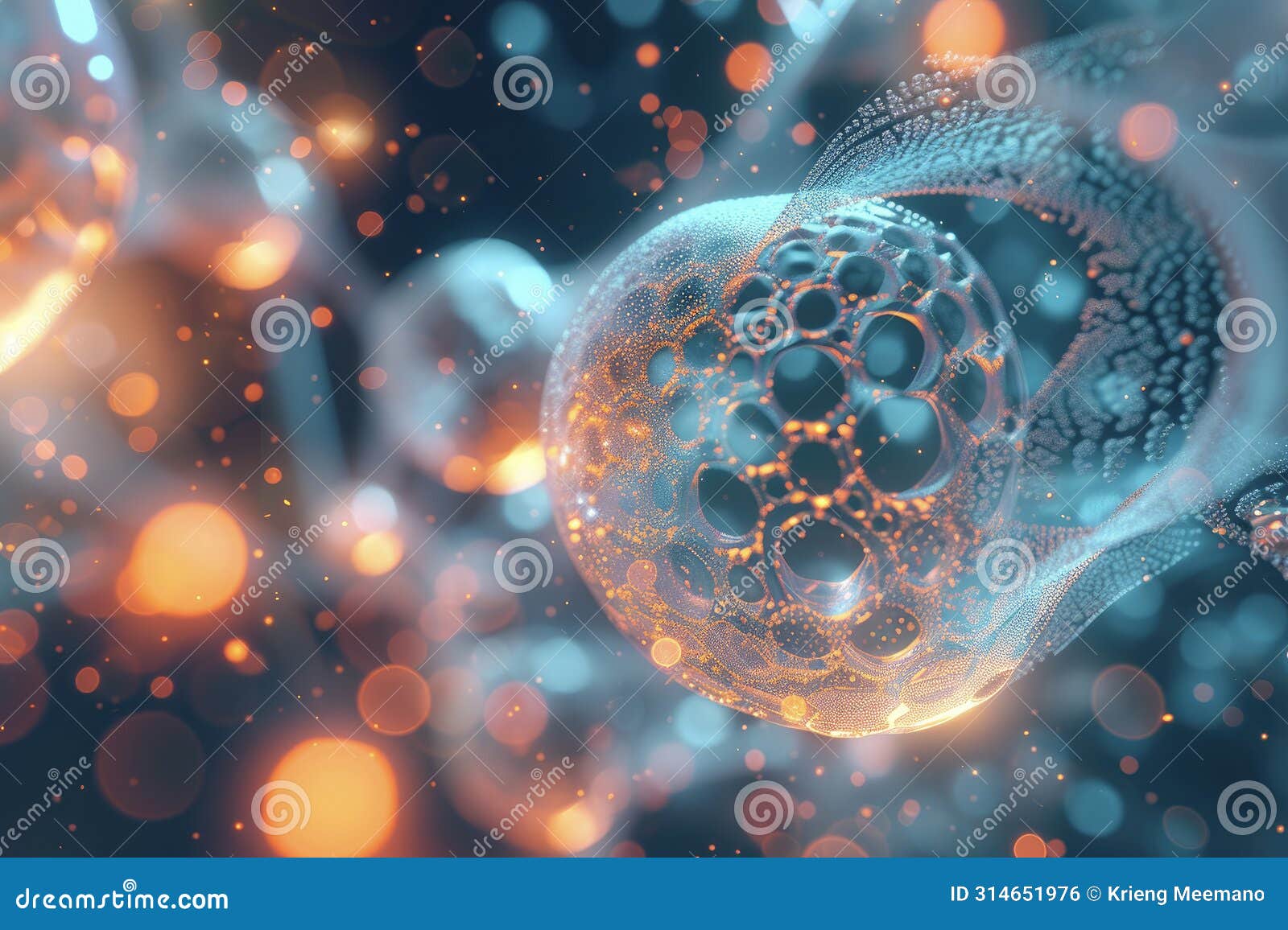 Nano Molecular Mesh Design. Under Microscope Stock Illustration ...