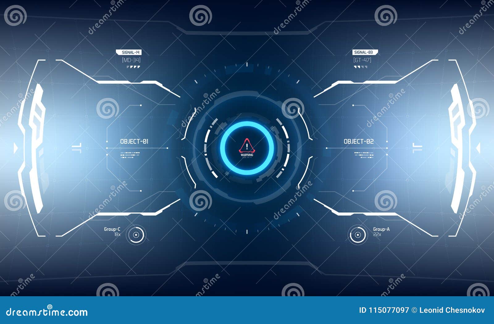 Futuristic Sci-Fi Technology HUD Screen Stock Vector - Illustration of ...