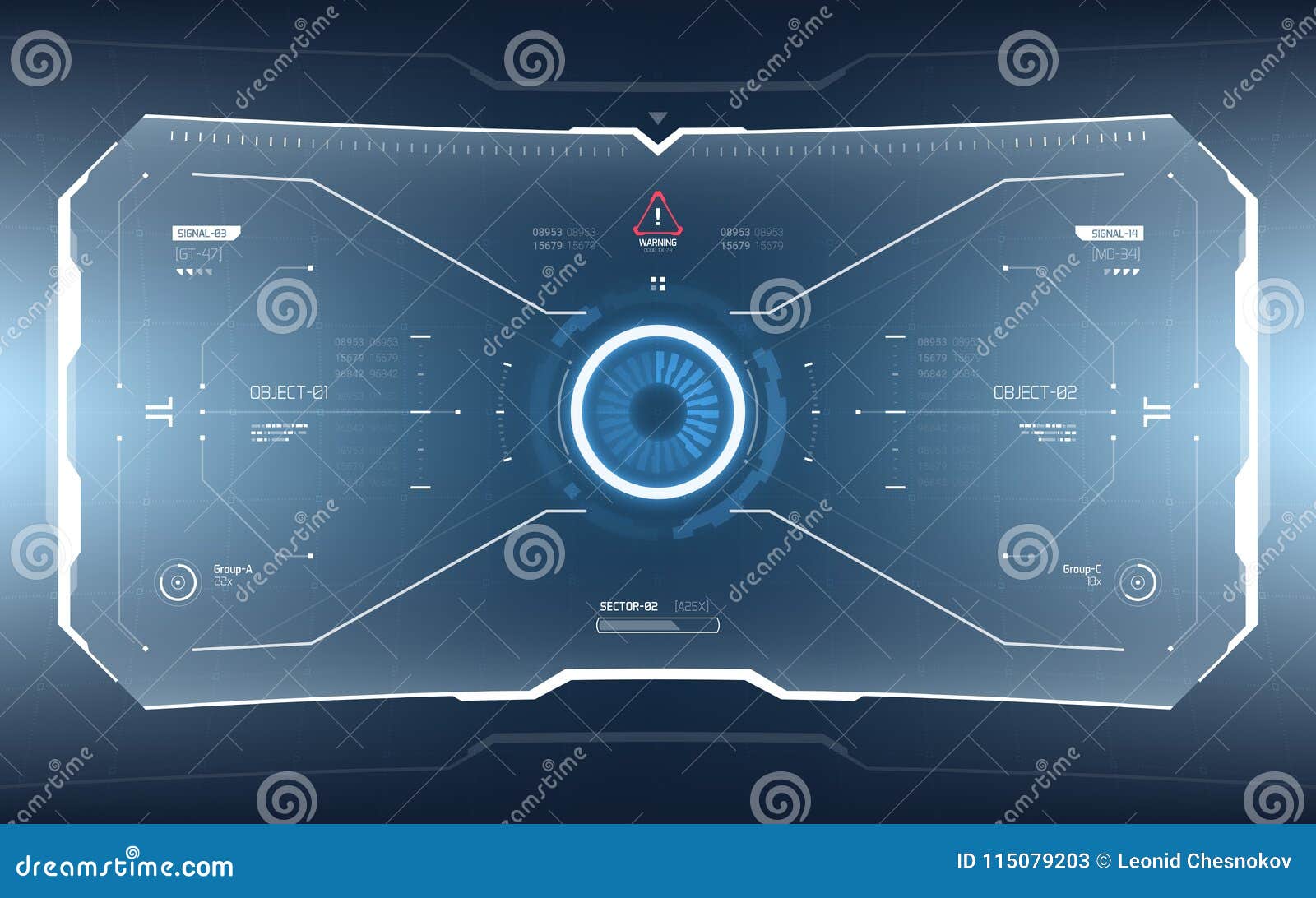 Futuristic Sci-Fi Technology HUD Screen Stock Vector - Illustration of ...