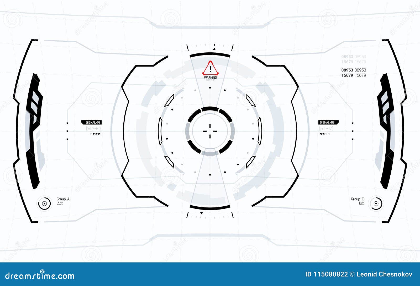 Futuristic Sci-Fi Technology HUD Screen Stock Vector - Illustration of ...