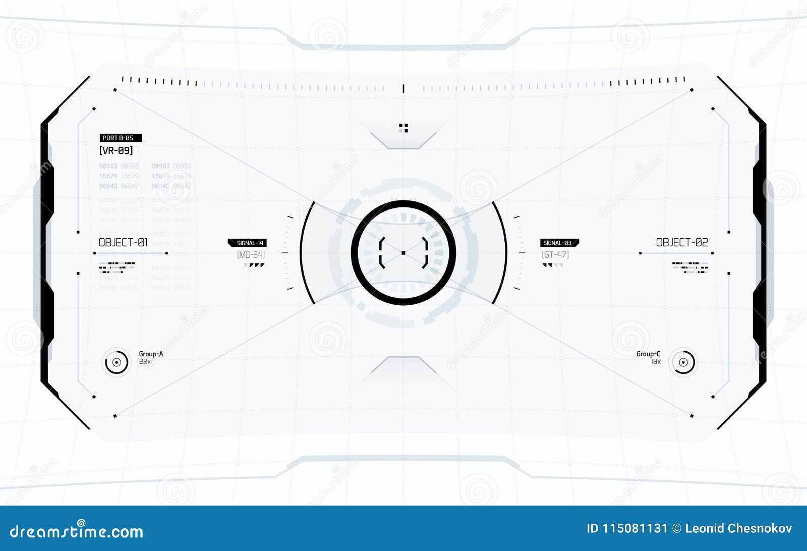 Futuristic Sci-Fi Technology HUD Screen Stock Vector - Illustration of ...