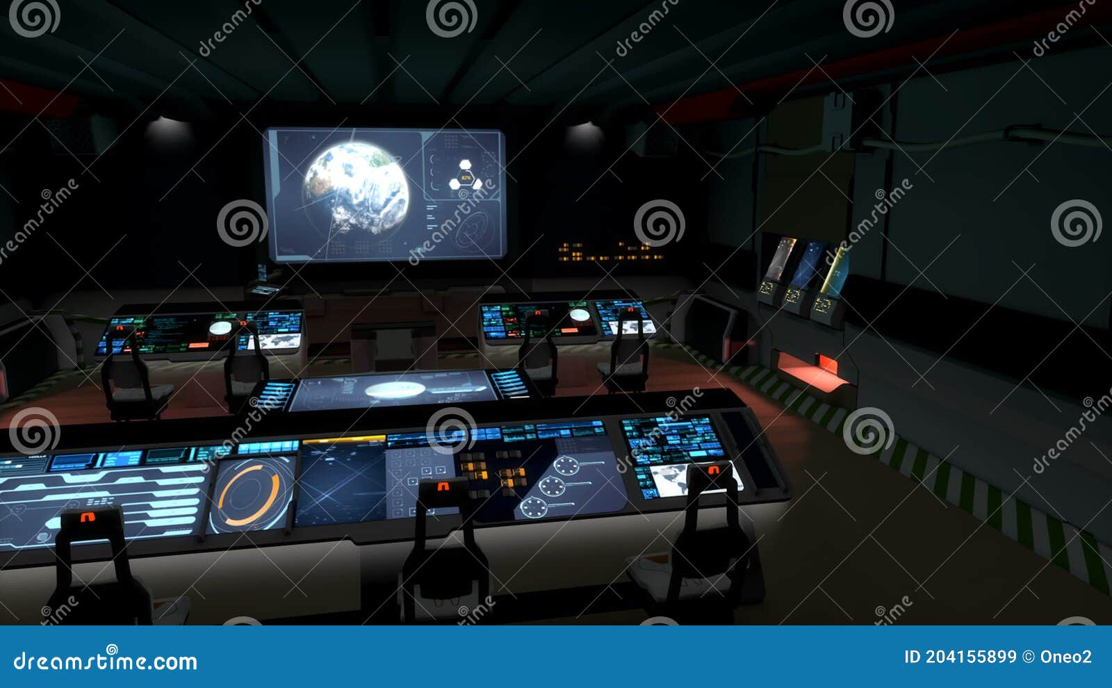 Futuristic Science Fiction Command Center V2. Stock Video - Video of ...