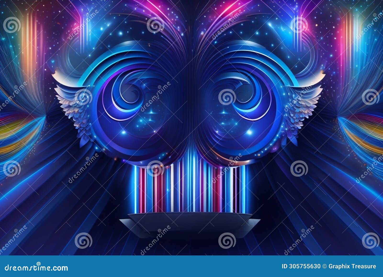 Futuristic Science-fiction Design with Neon Blue and Pink Light ...