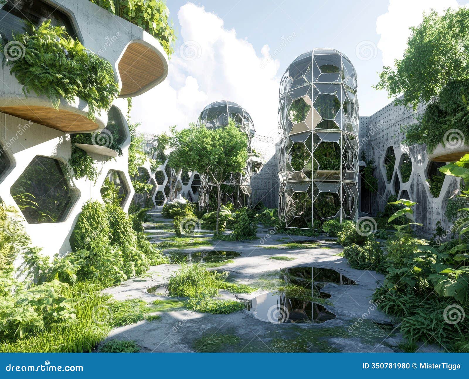 A Futuristic, Science Fiction-like Architectural Scene with ...