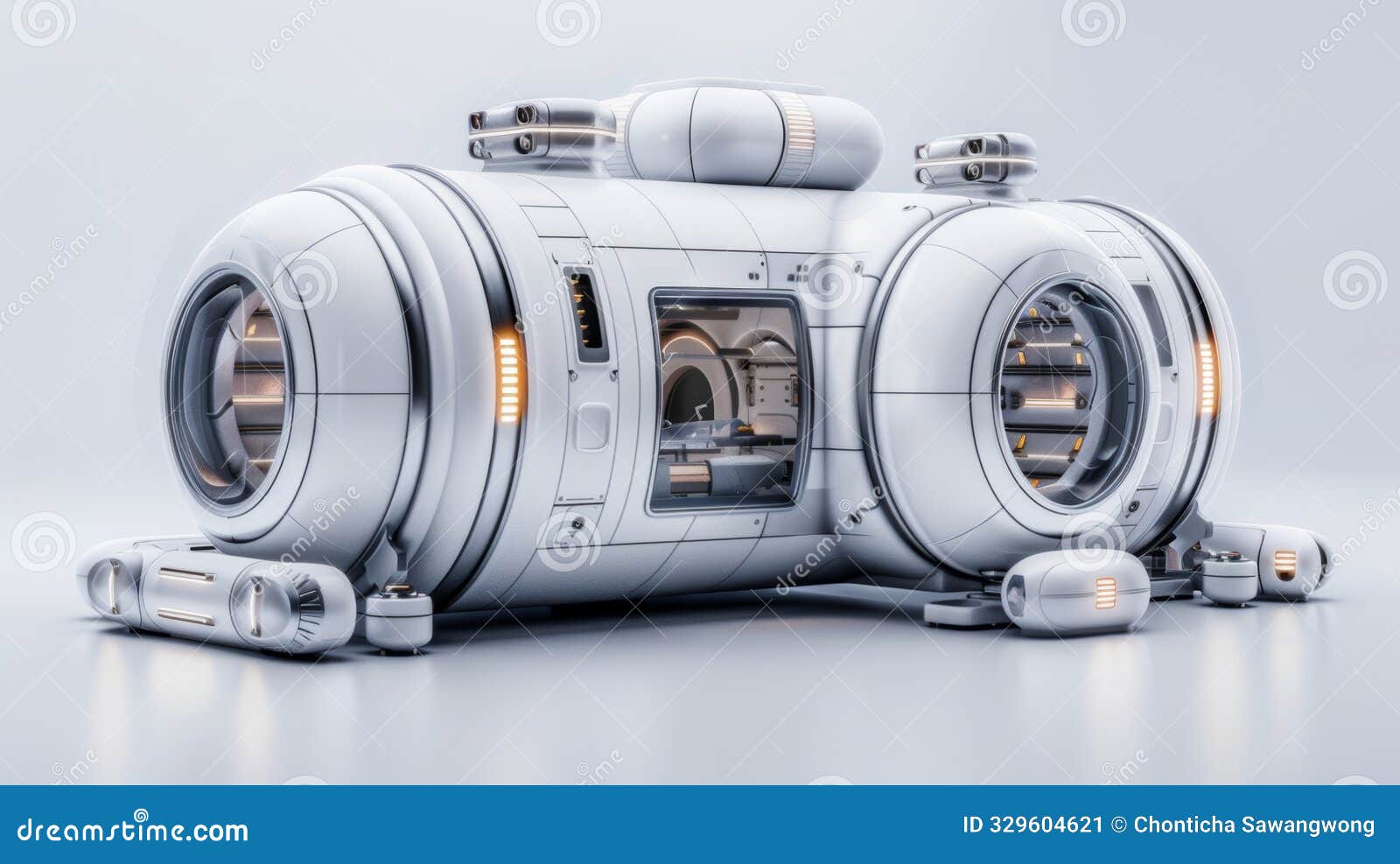 Futuristic Science Fiction Space Capsule with Sleek Design and Advanced ...