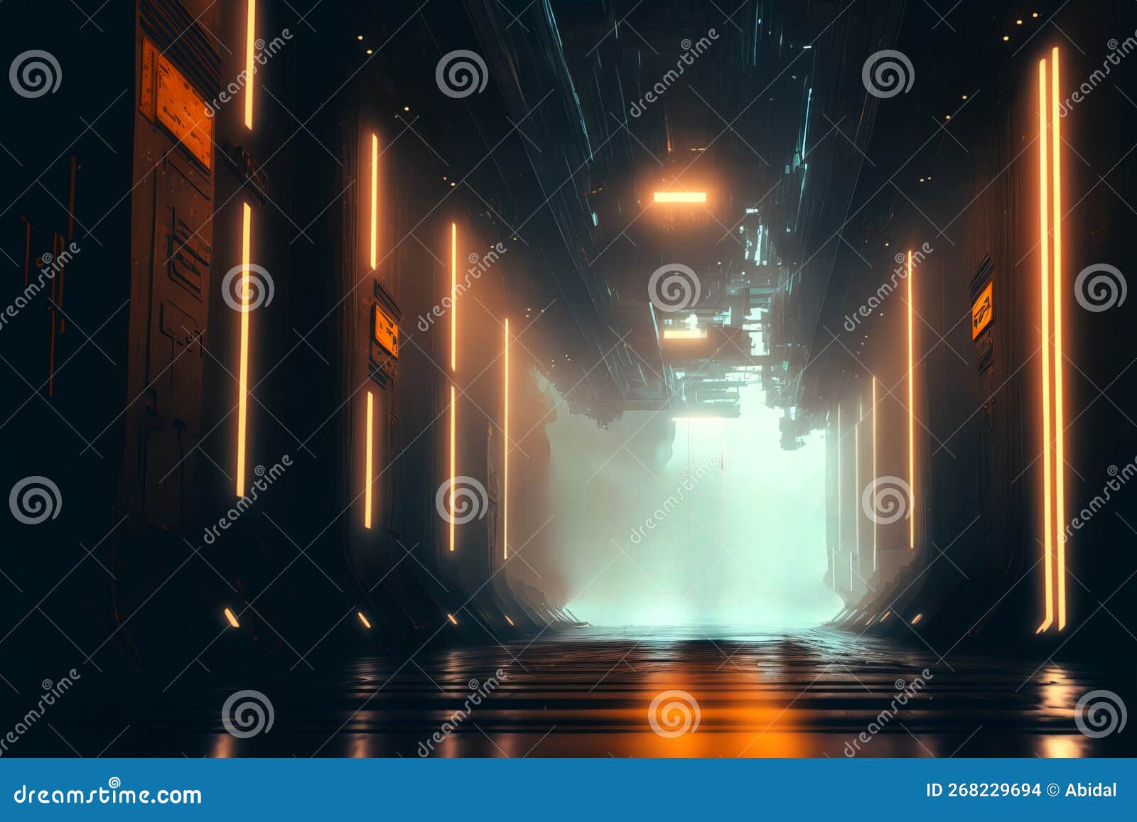 Futuristic Science Fiction Space Scene Sci-fi Render Spaceship ...