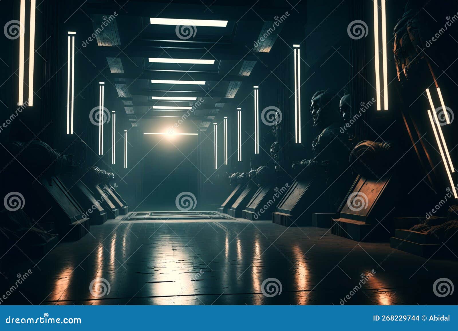 Futuristic Science Fiction Space Scene Sci-fi Render Spaceship ...