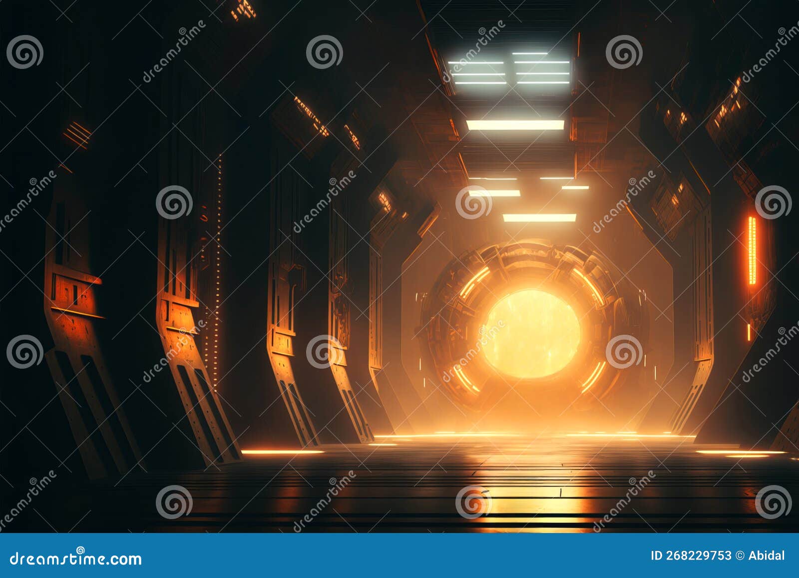 Futuristic Science Fiction Space Scene Sci-fi Render Spaceship ...