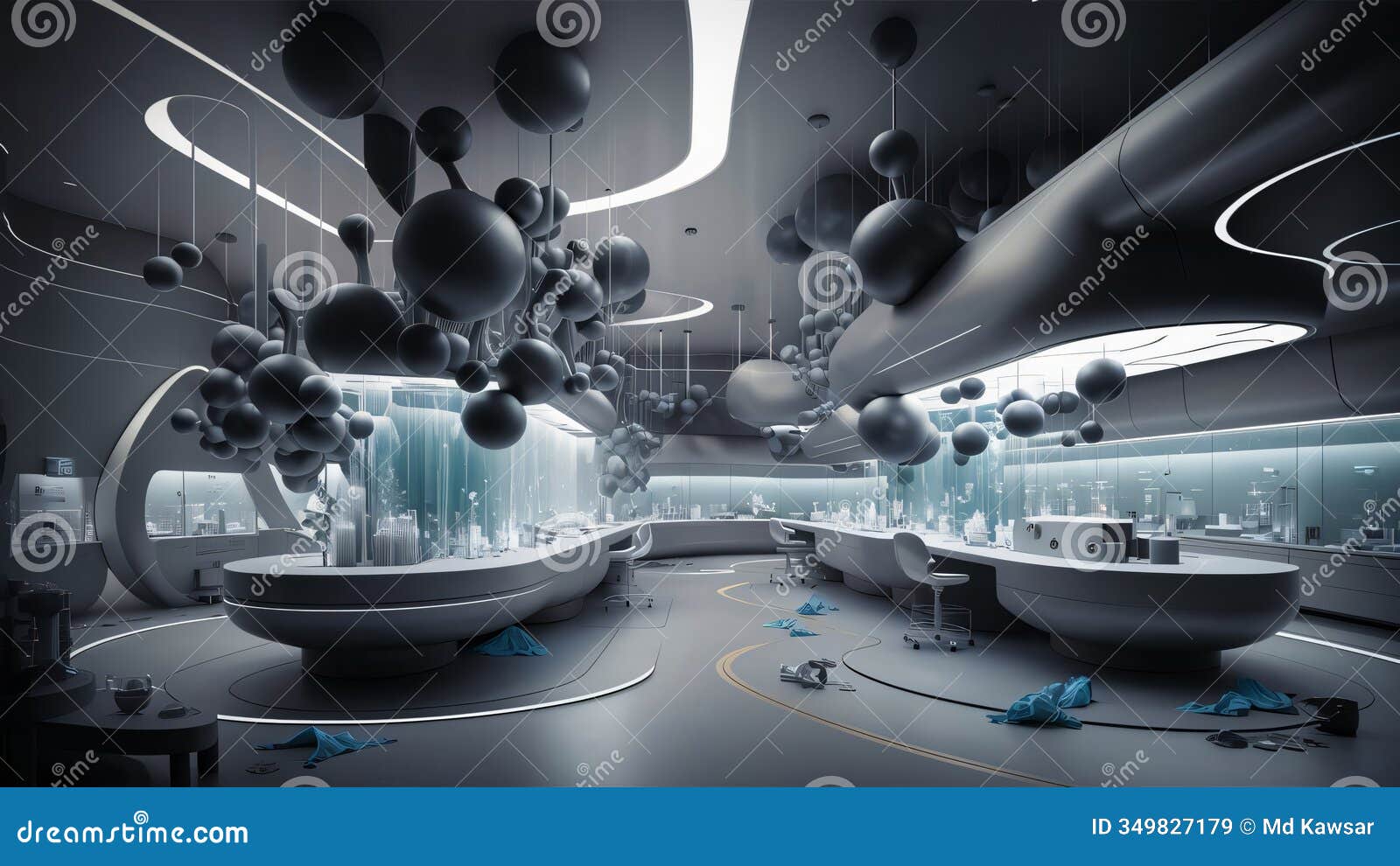 Futuristic Science Lab Interior, Sleek Design, High Quality Image Stock ...