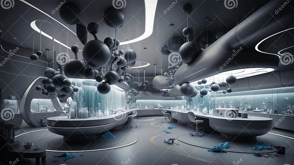 Futuristic Science Lab Interior, Sleek Design, High Quality Image Stock ...