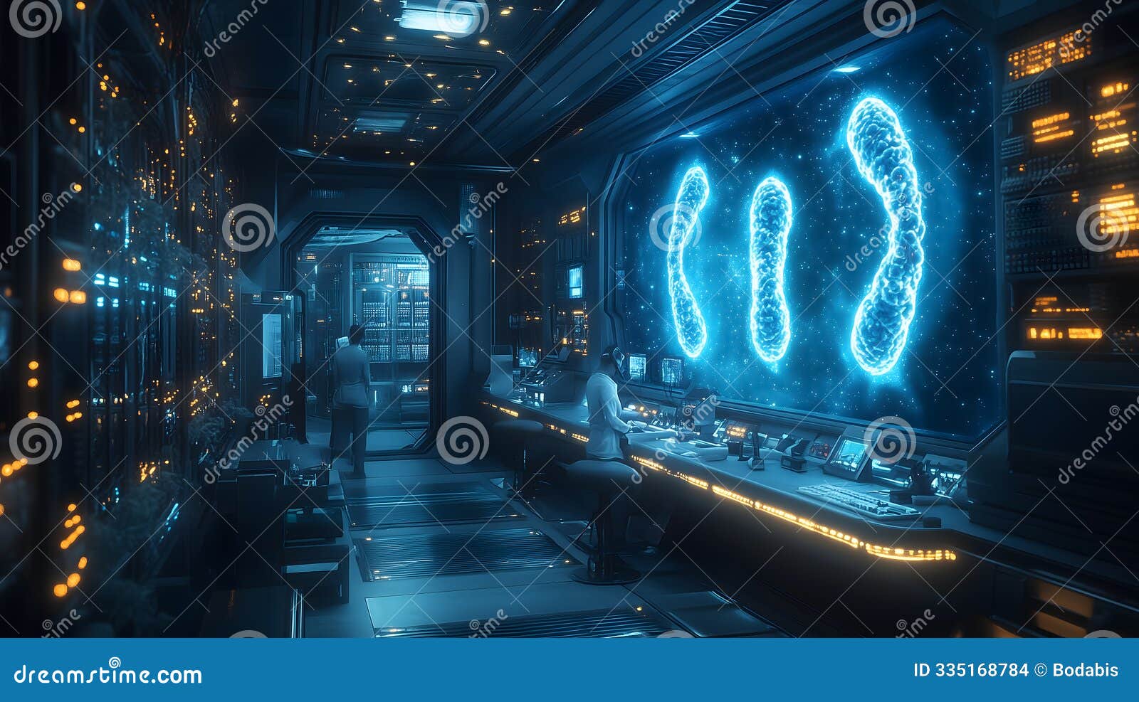 A Futuristic Science Laboratory Focused on Biotechnology Research, with ...