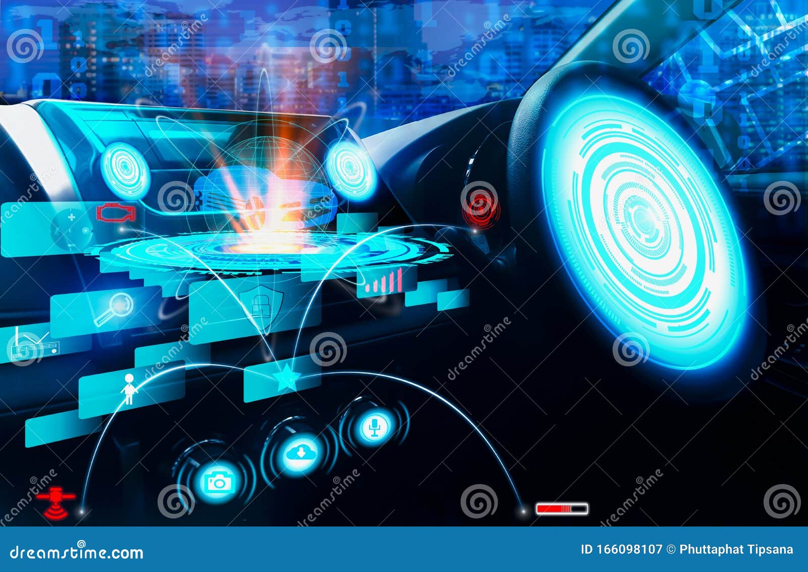 Futuristic Screen Dashboard Graphic User InterfaceGUIdigital Hologram ...