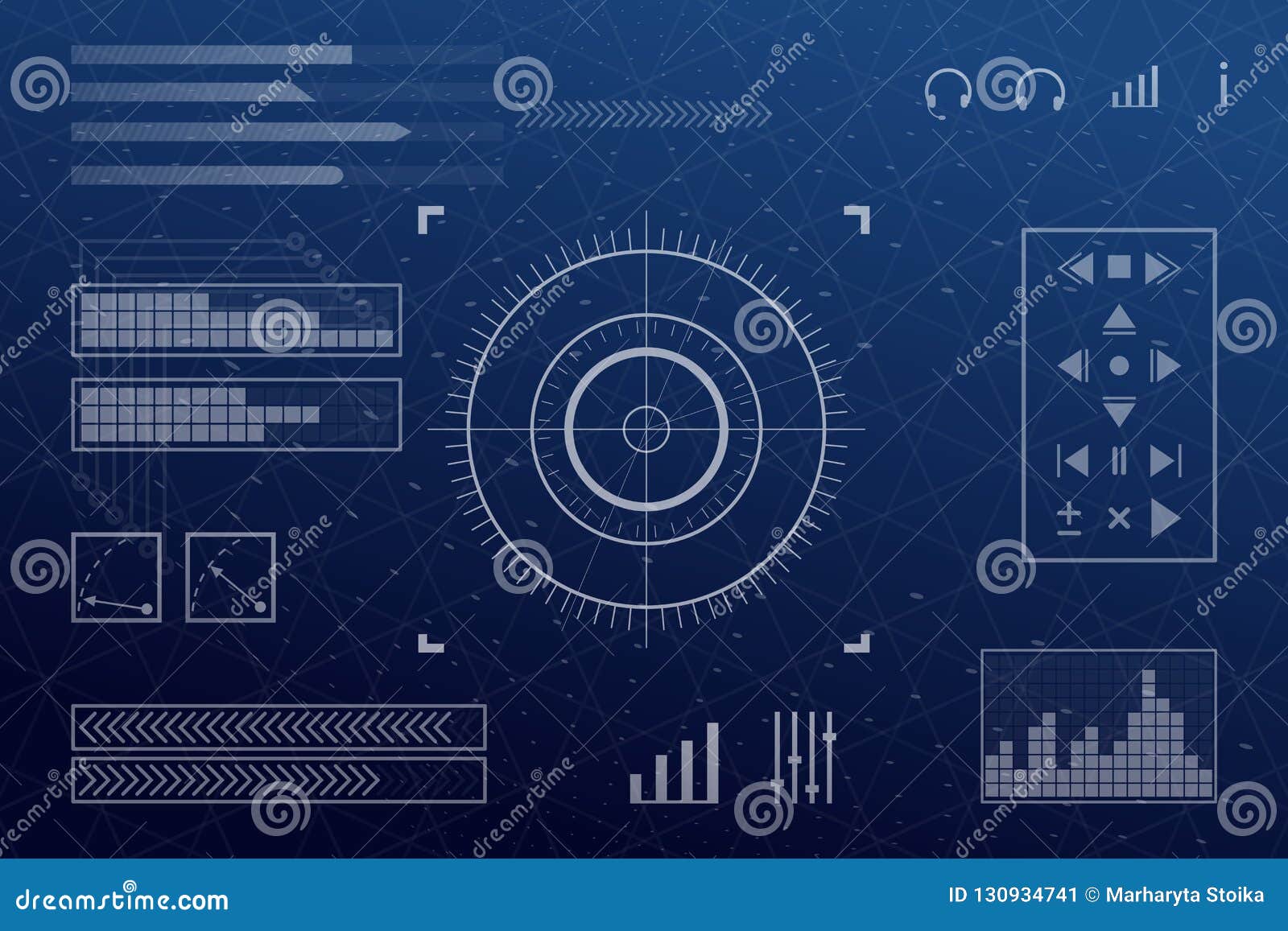 Futuristic screen stock vector. Illustration of data - 130934741