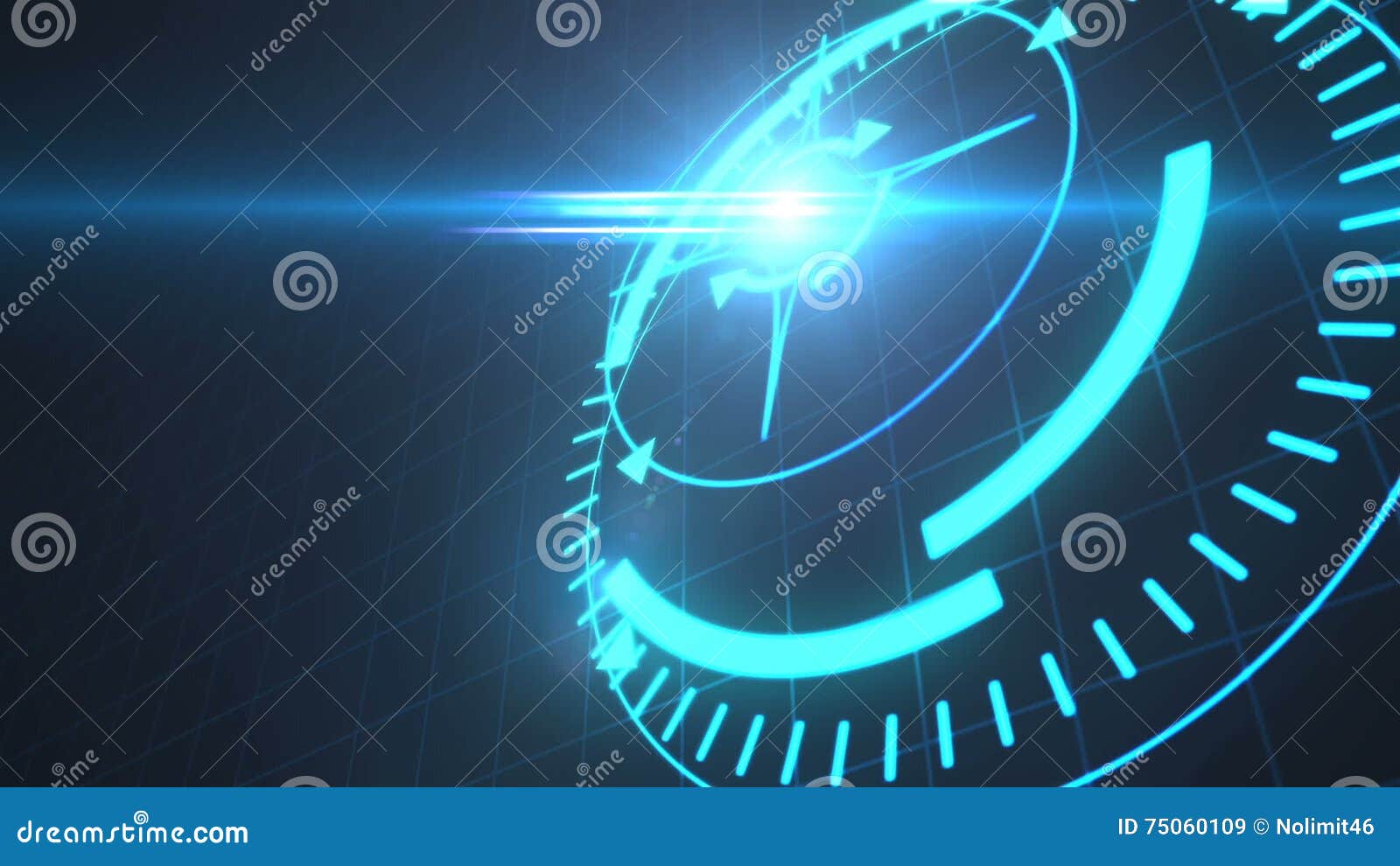 Futuristic Screensaver with Code Hologram. HUD Heads Up Display Scanner ...