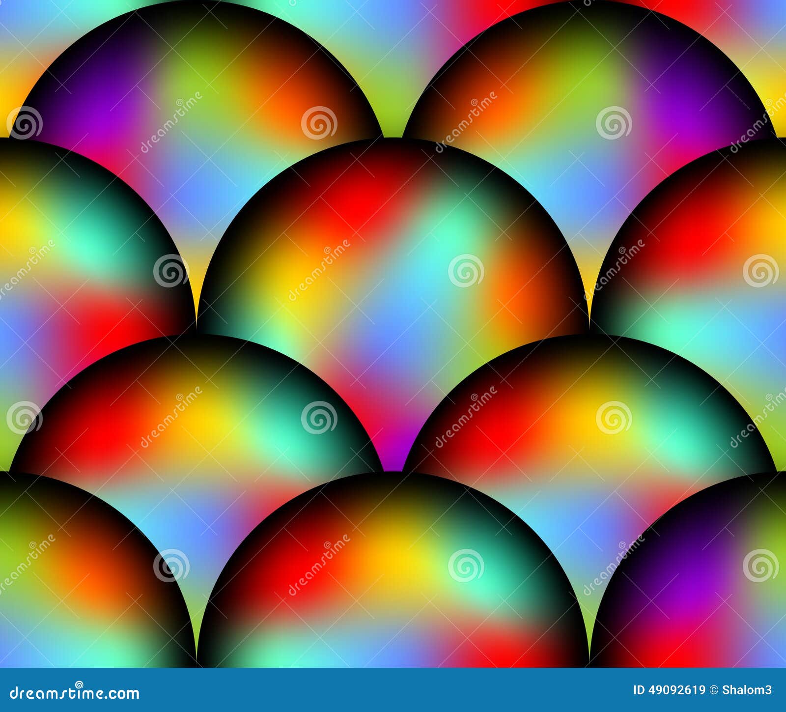 Futuristic Seamless Background with Rainbow Ball Patterns Stock Vector ...