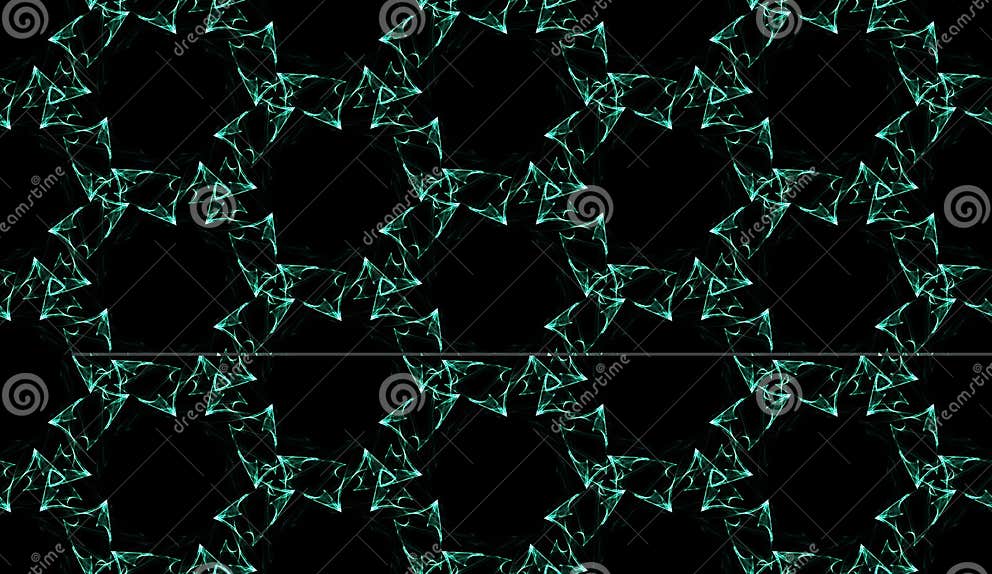 Futuristic Seamless Pattern on Black Background. Abstract Design of ...