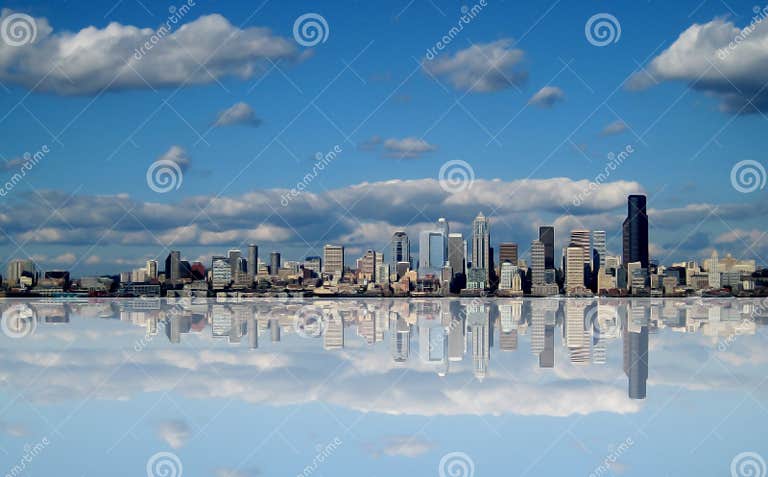 Futuristic Seattle Washington Skyline Abstract Stock Photo - Image of ...