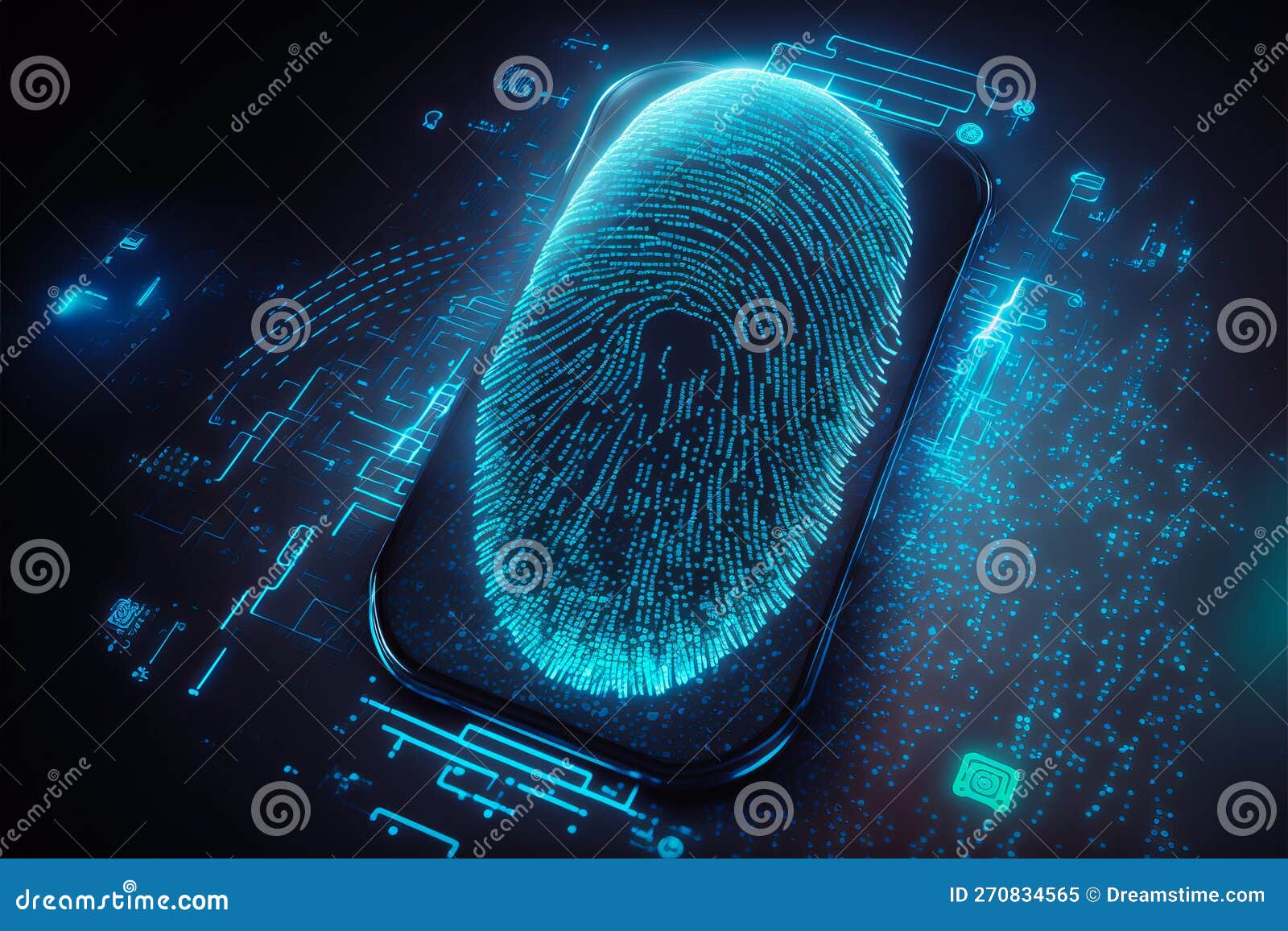 Futuristic Security Concept Digital Screen Locking by Fingerprint Stock ...