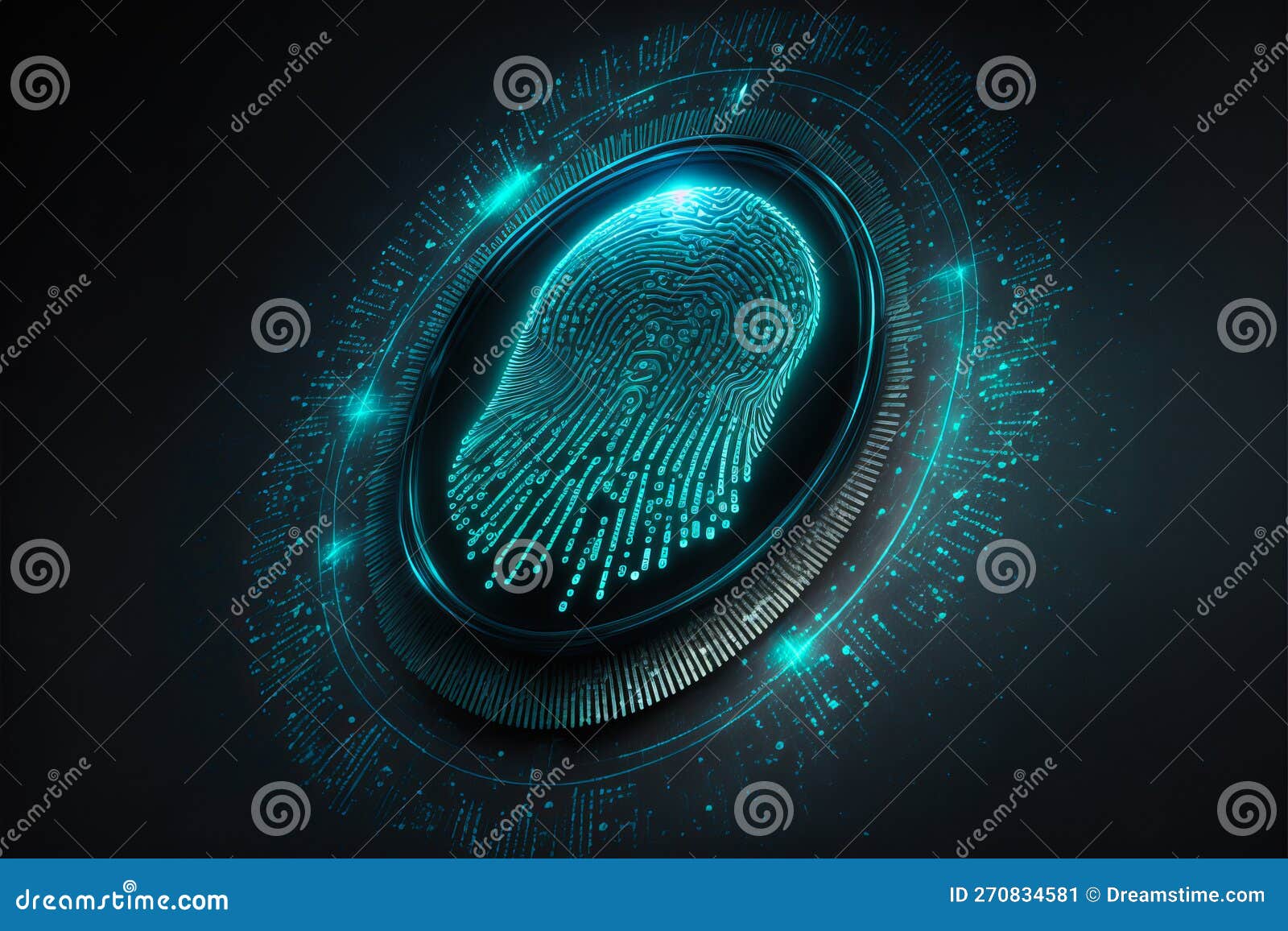 Futuristic Security Concept Digital Screen Locking by Fingerprint Stock ...