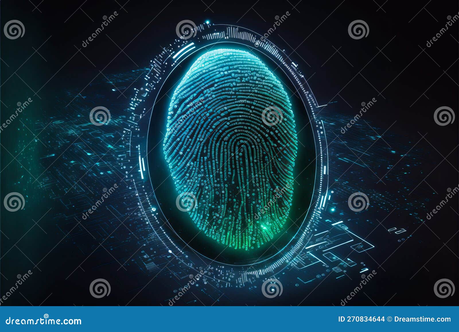 Futuristic Security Concept Digital Screen Locking by Fingerprint Stock ...