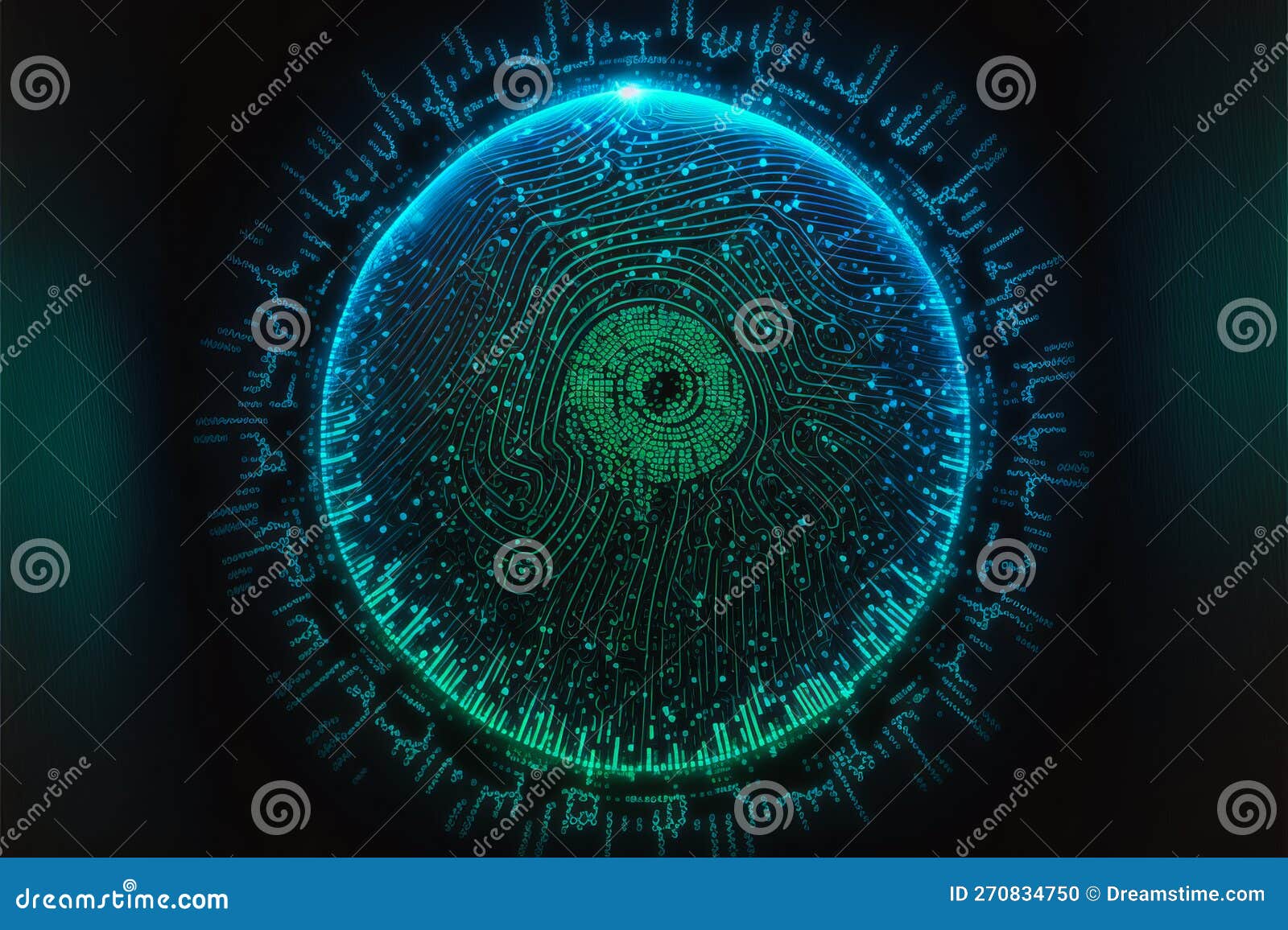 Futuristic Security Concept Digital Screen Locking by Fingerprint Stock ...