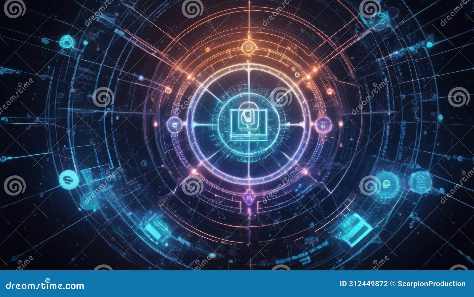 Futuristic Security Interface Stock Photo - Image of cybersecurity ...